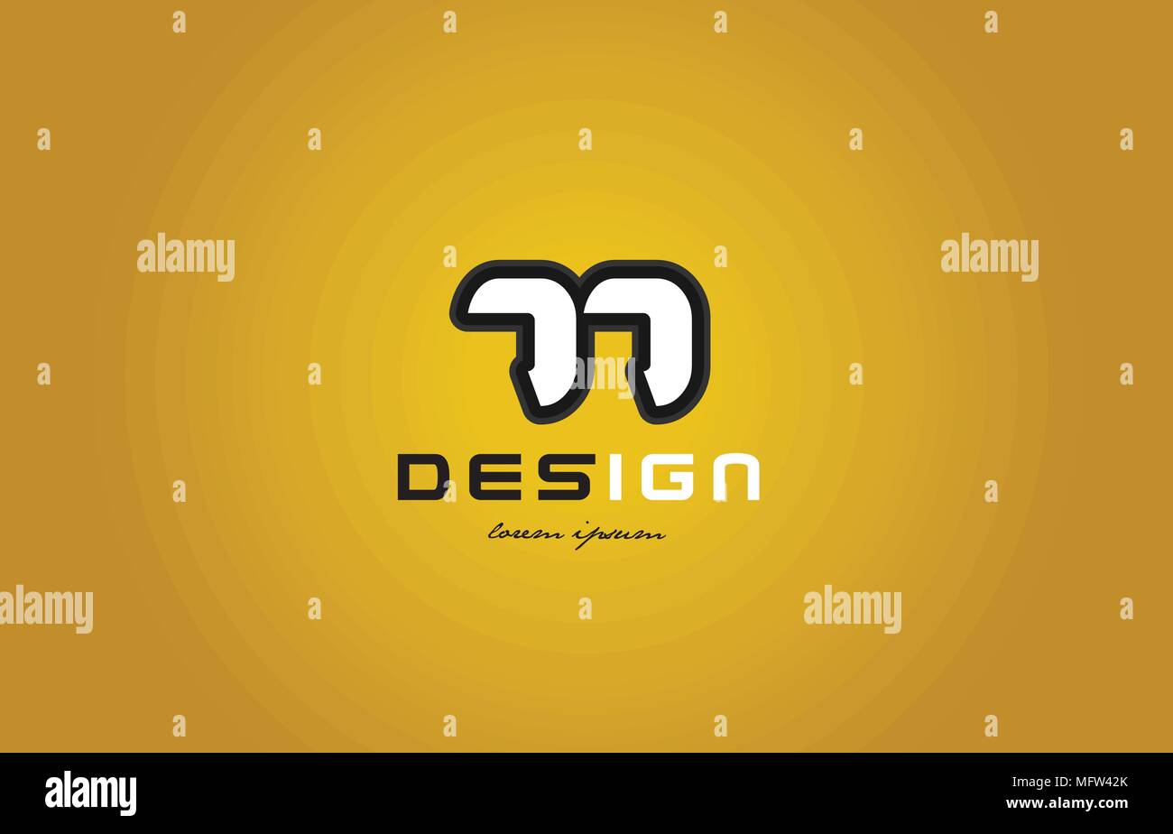 design of bold number numeral digit 77 with white color and black ...