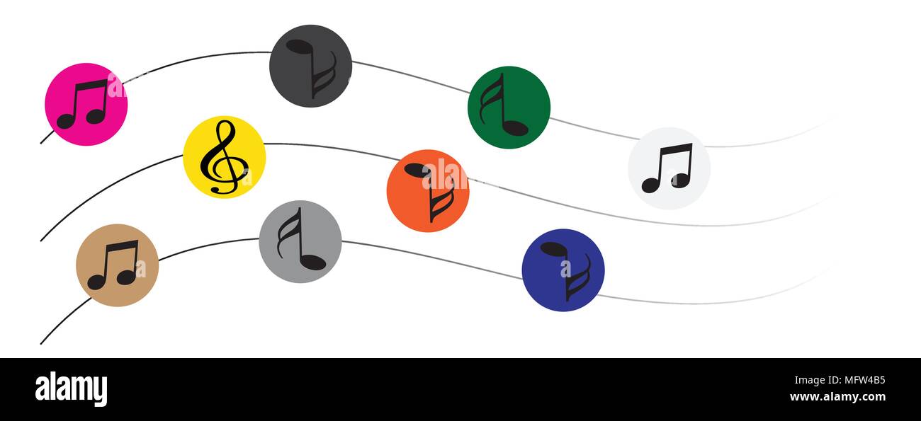 Music note background with music symbol icon collection Stock Vector ...