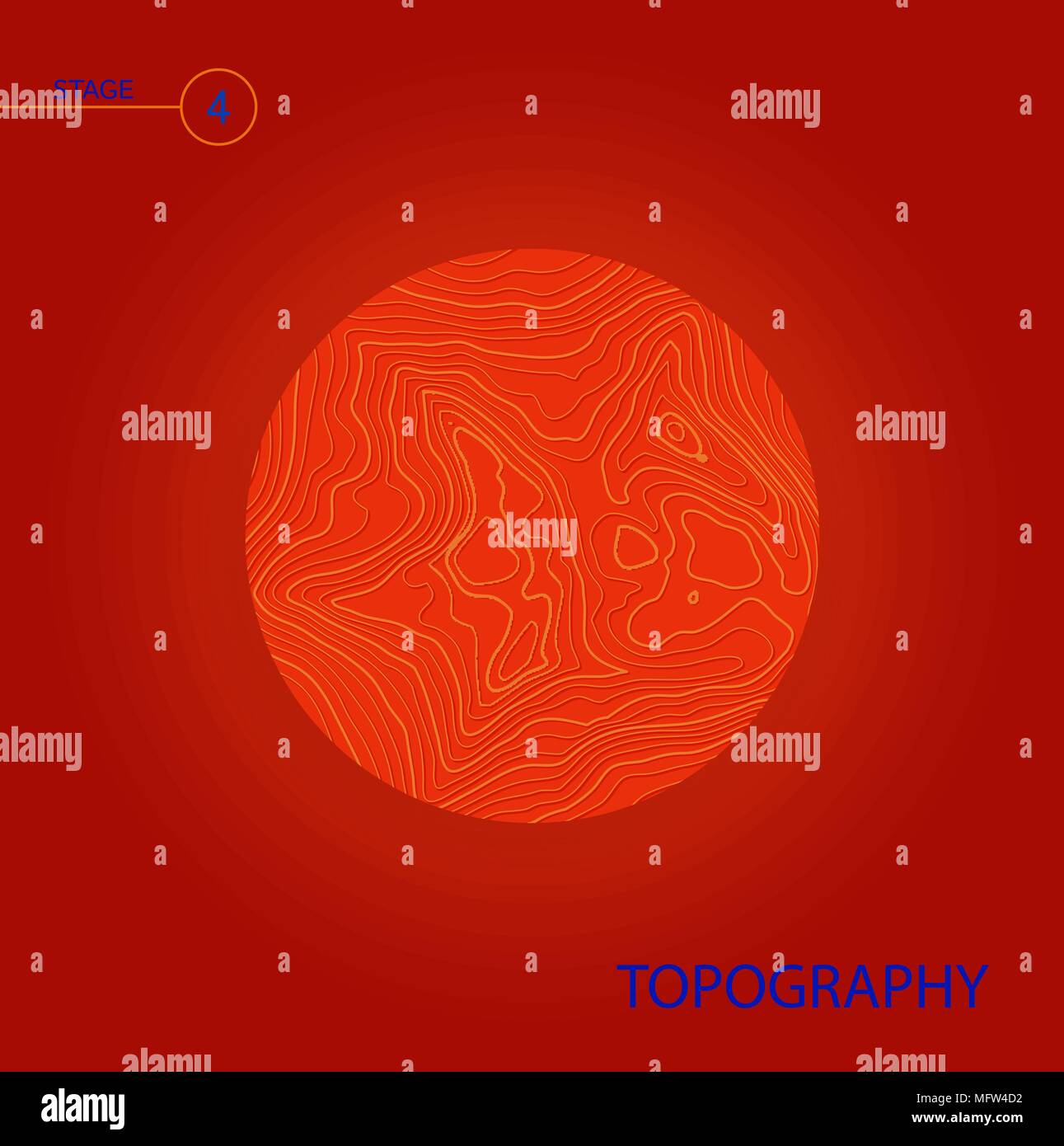 Abstract topographic vector map in a circle form Stock Vector Image ...