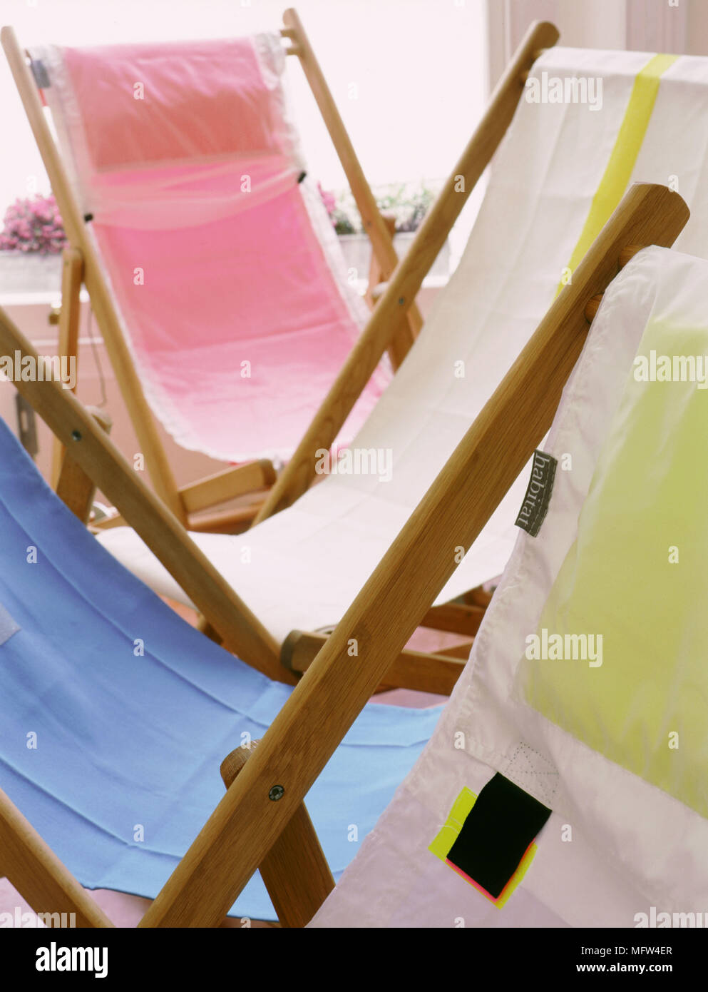 Clutter of deck chairs Stock Photo - Alamy