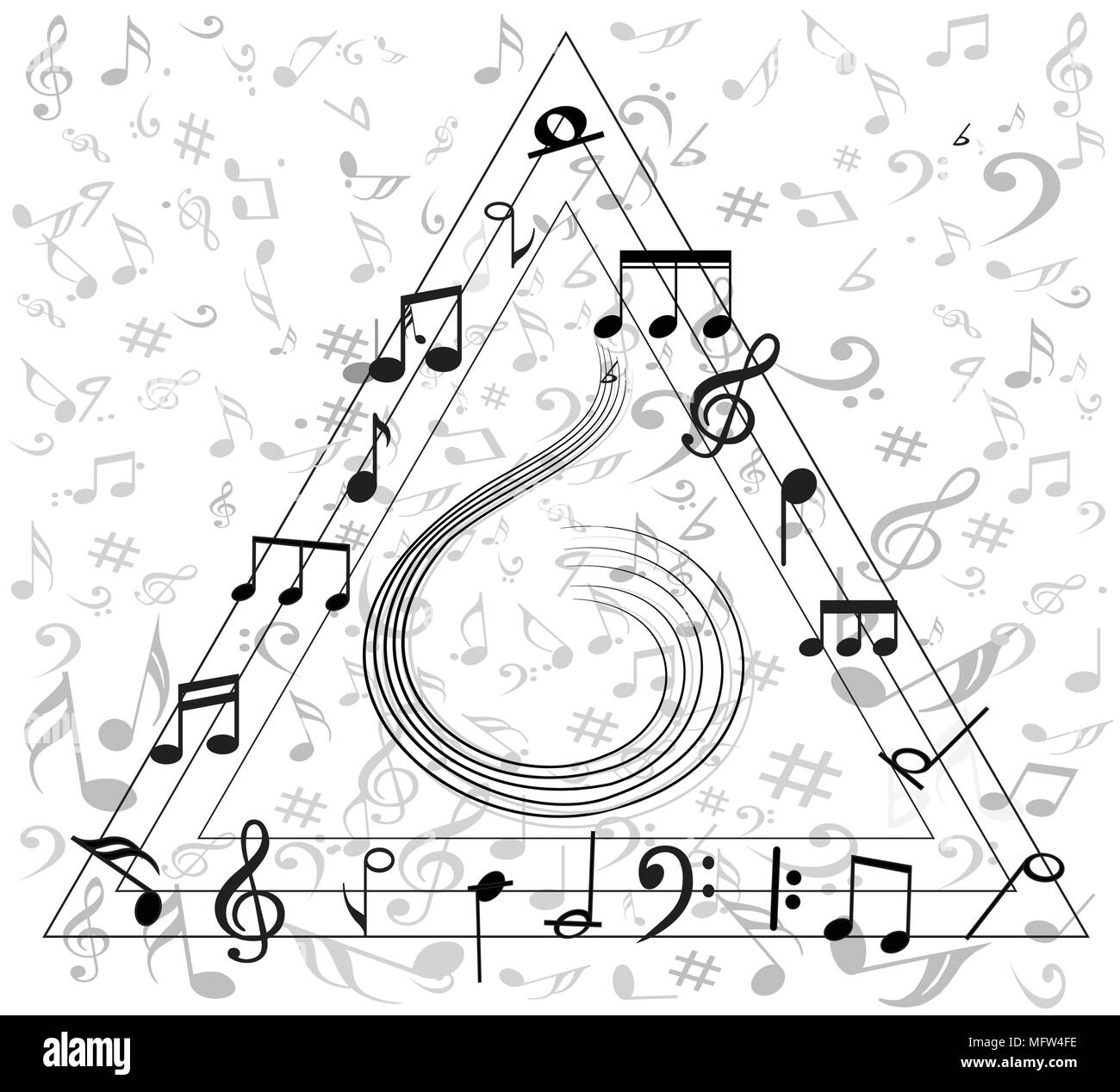 Music note background with music symbol icon collection Stock Vector ...