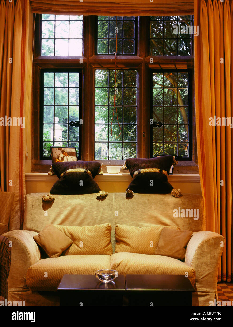 Interior of a lounge area in Le Manoir Quartre Season Restaurant with ...