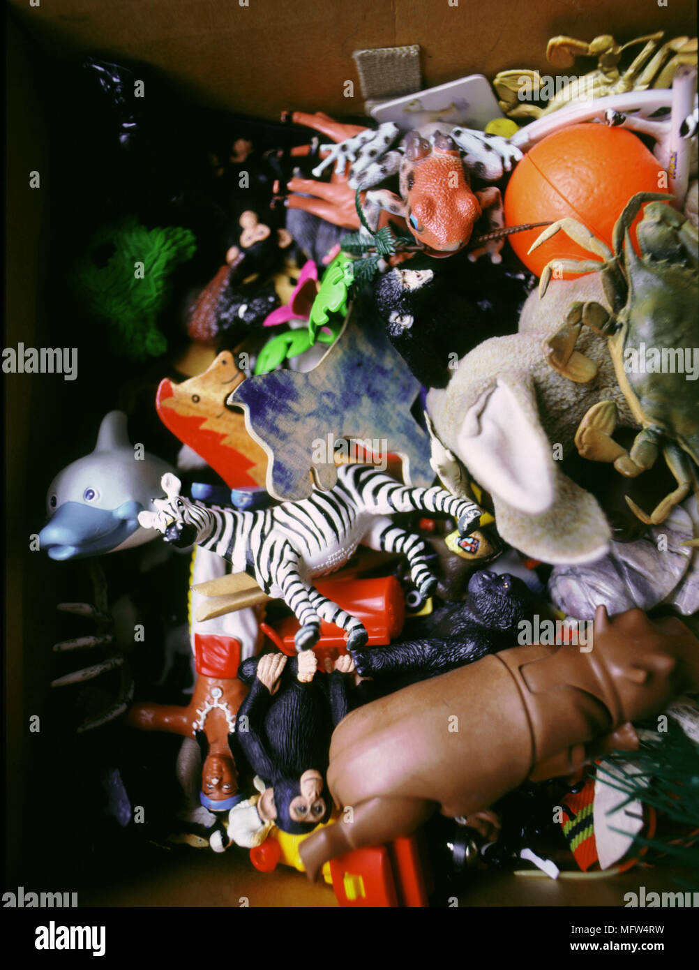 Jumble of animal toys Stock Photo - Alamy