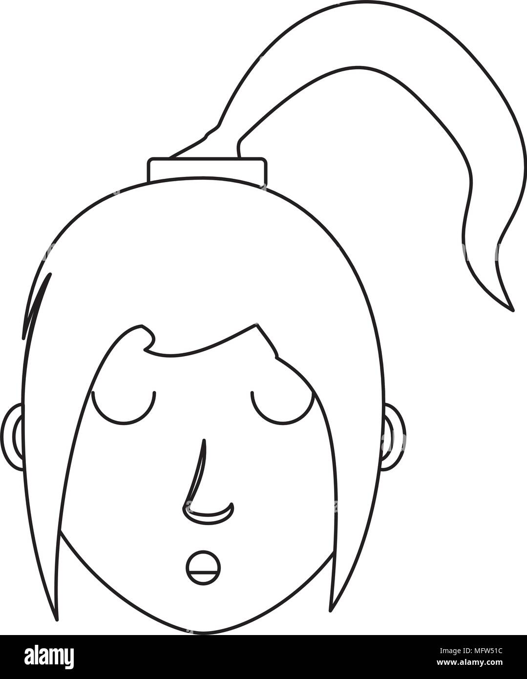 cartoon woman with ponytail over white background, vector illustration Stock Vector Image & Art ...