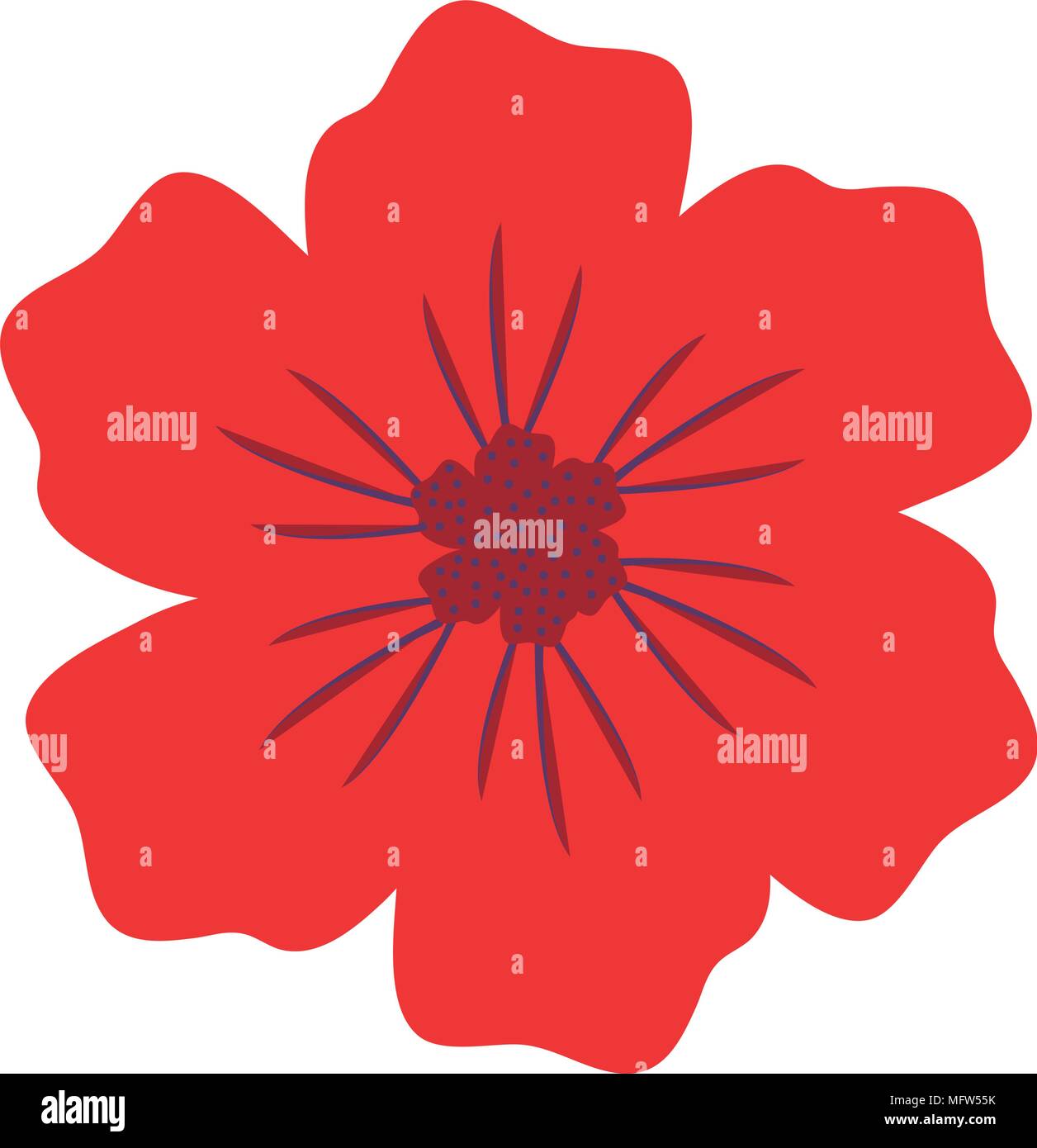 tropical flower icon over white background, colorful design. vector ...