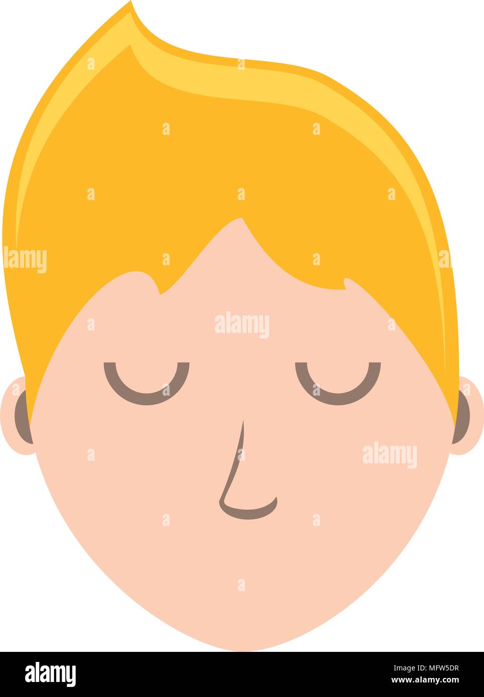cartoon boy head icon over white background, colorful design. vector ...