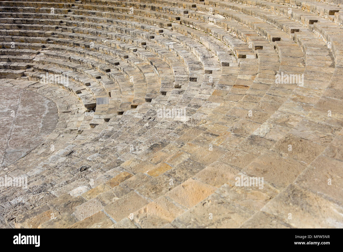 Detail of the ancient Curium amphitheatre in Kourion, Cyprus Stock ...