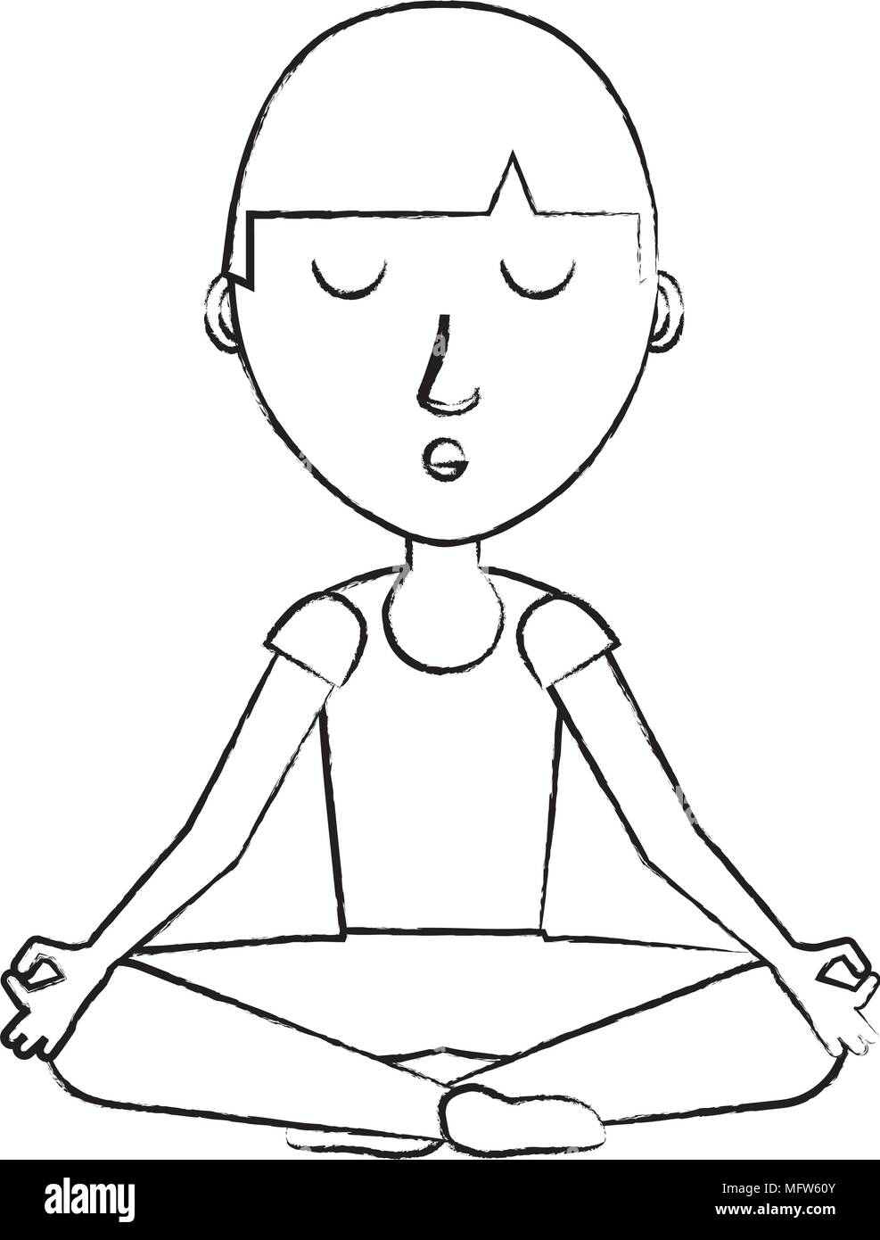 cartoon yogi man doing yoga over white background, vector illustration ...