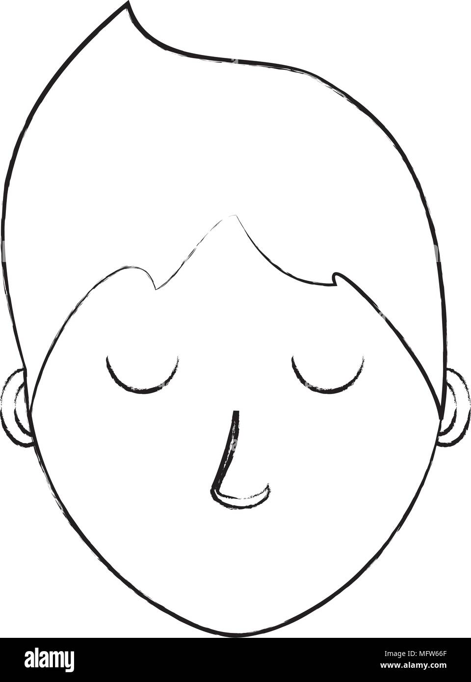 cartoon boy head icon over white background, vector illustration Stock ...