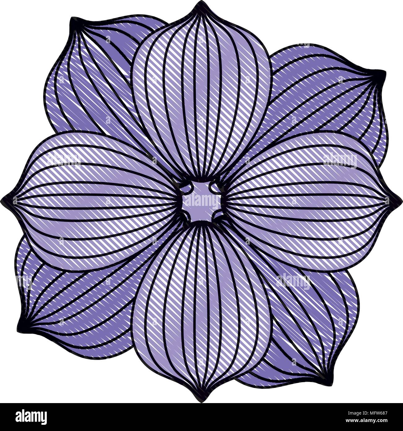 purple flower icon over white background, colorful design. vector ...