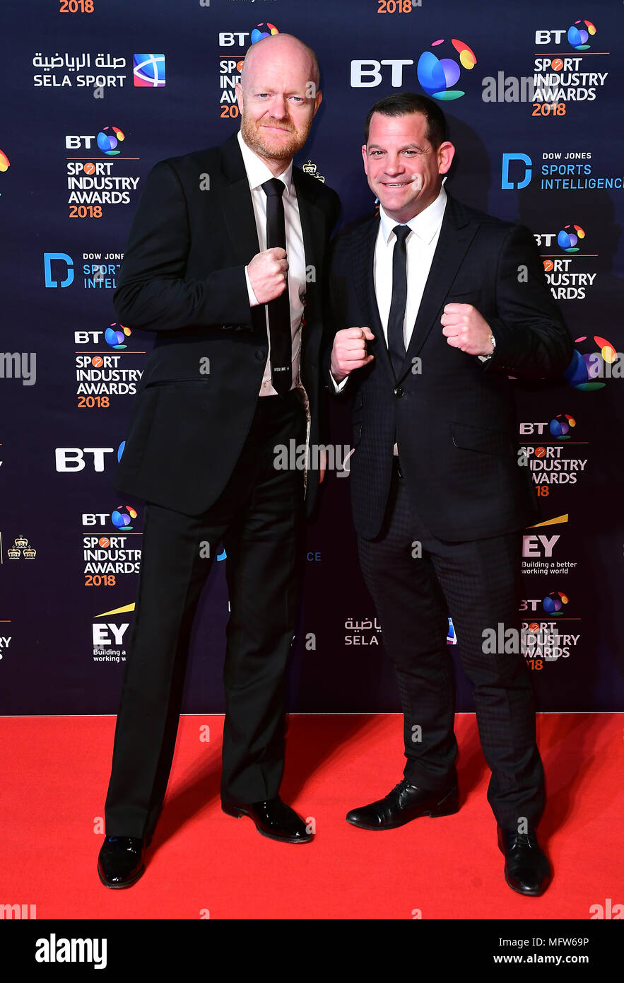 Jake Wood (left) and Spencer Oliver attending the BT Sport Industry ...