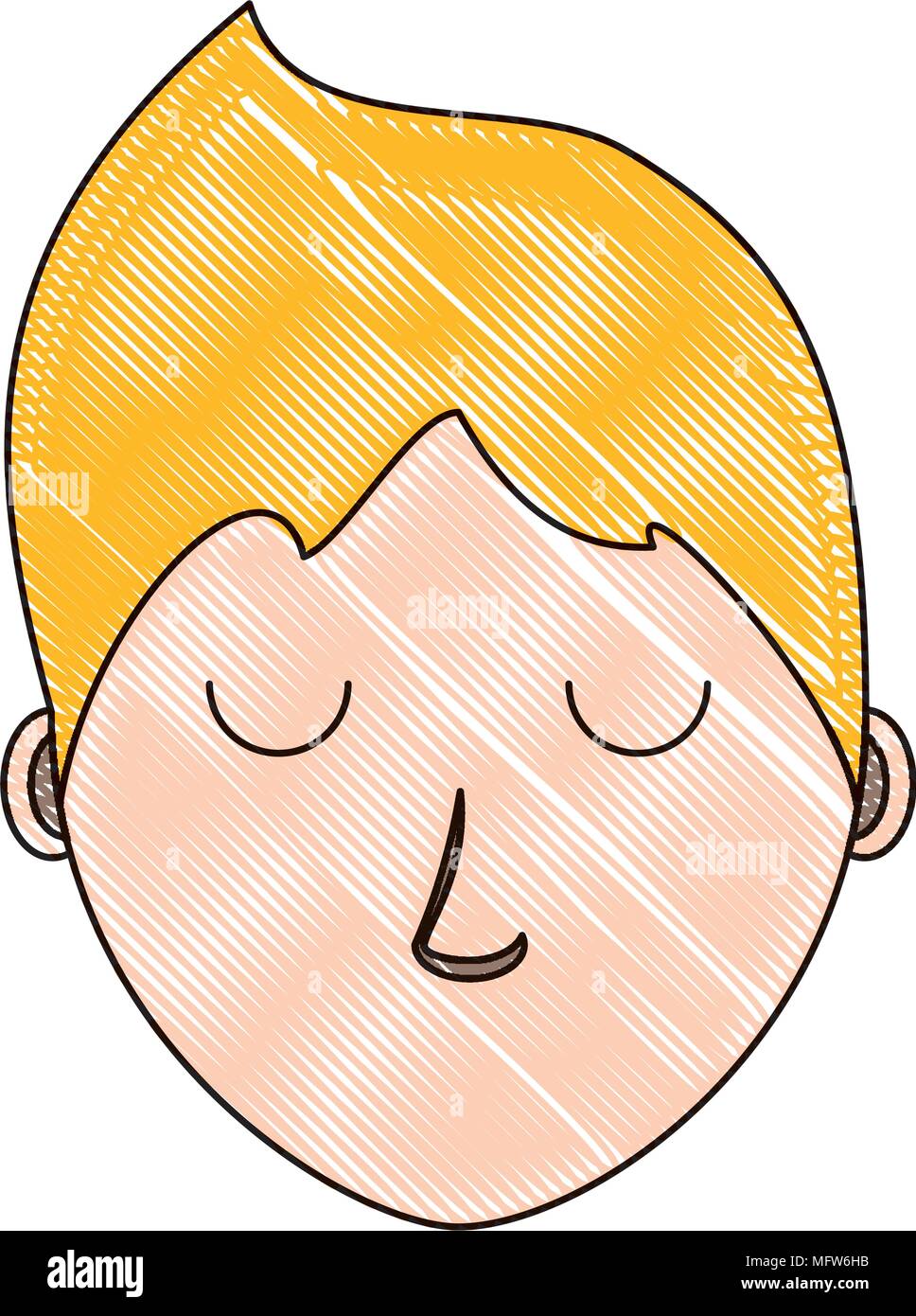 cartoon boy head icon over white background, colorful design. vector ...