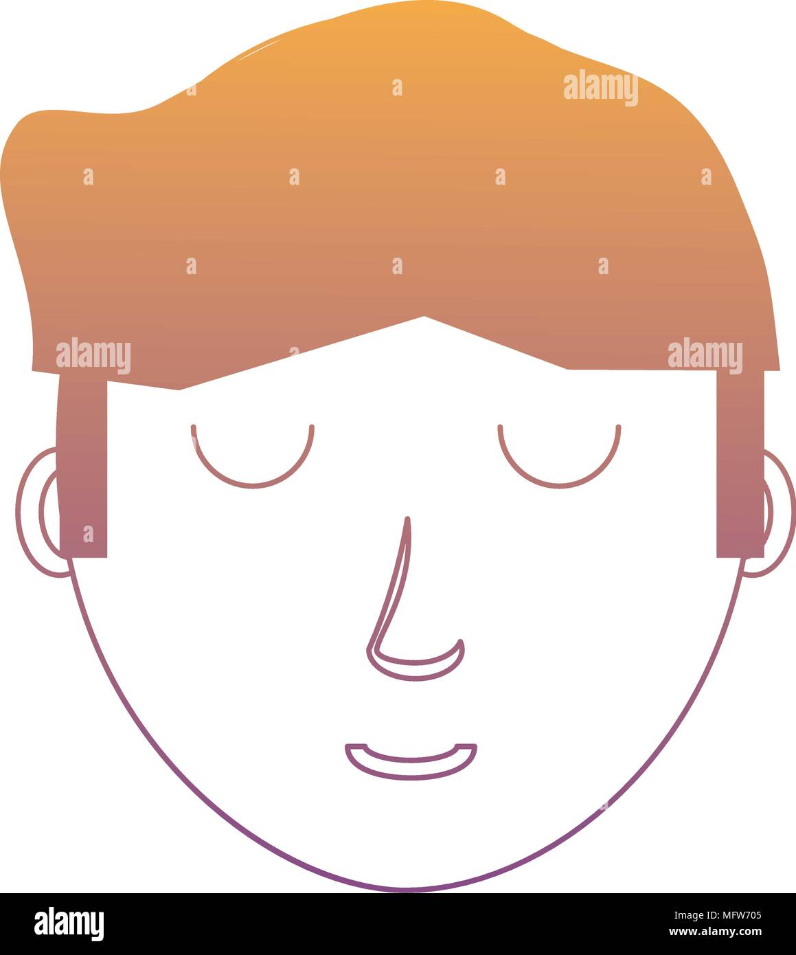 cartoon man face icon over white background, colorful design. vector ...