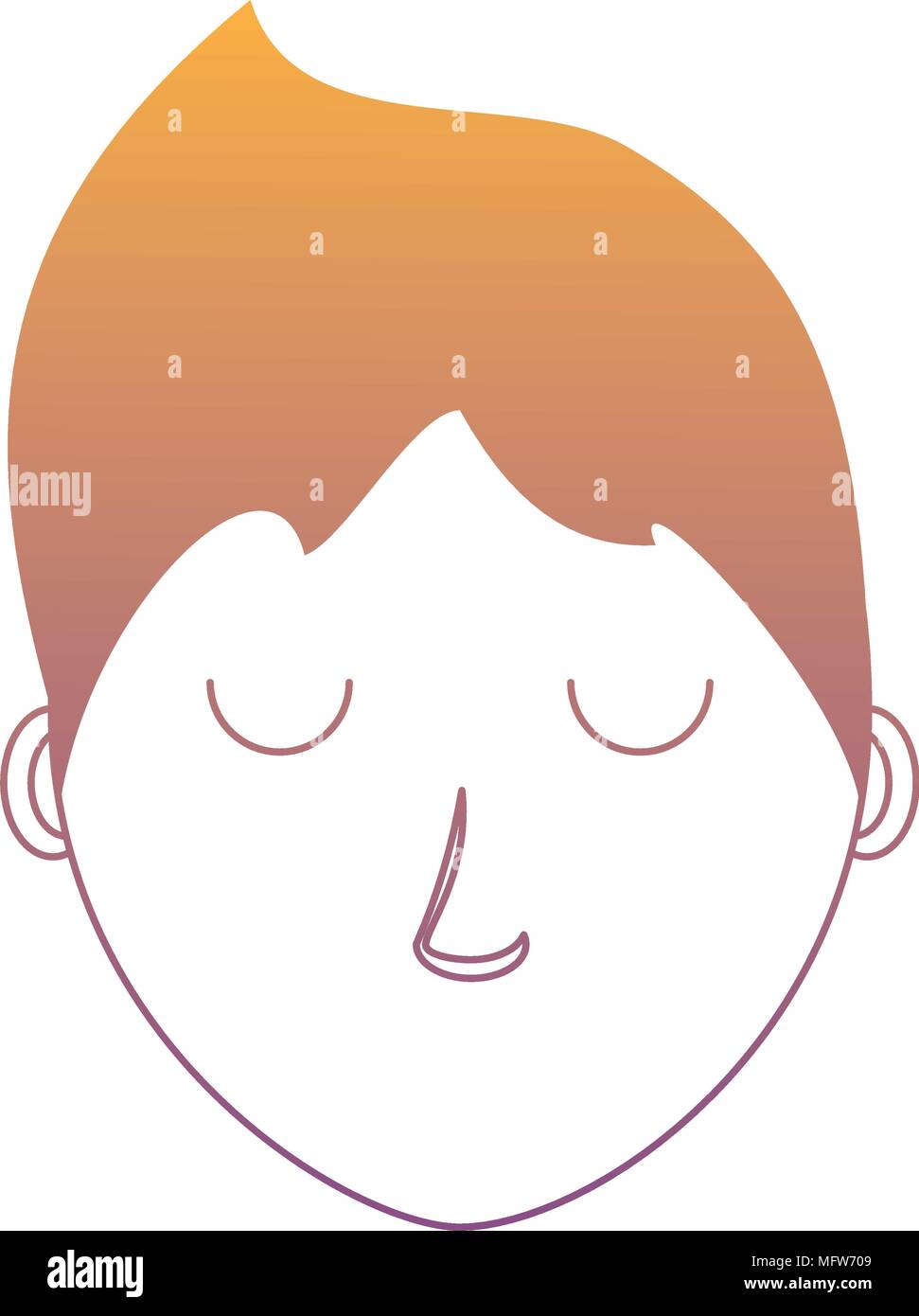 cartoon boy head icon over white background, colorful design. vector ...