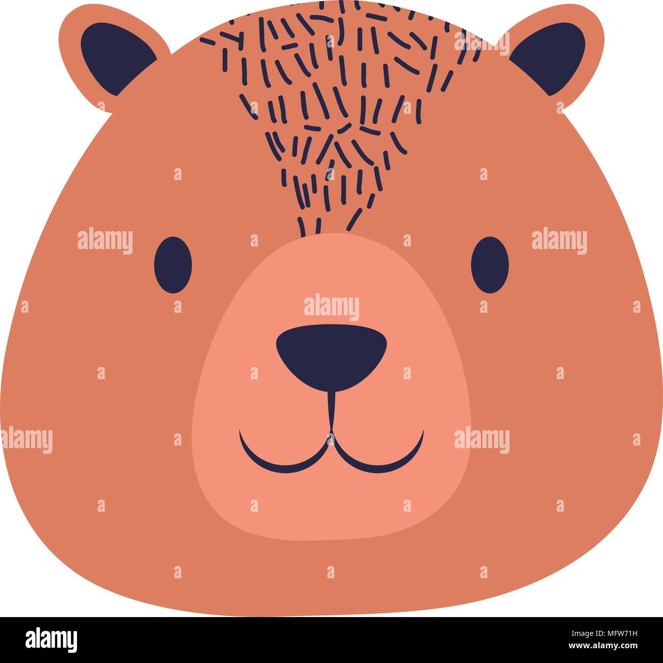 cute bear icon over white background, colorful design. vector ...