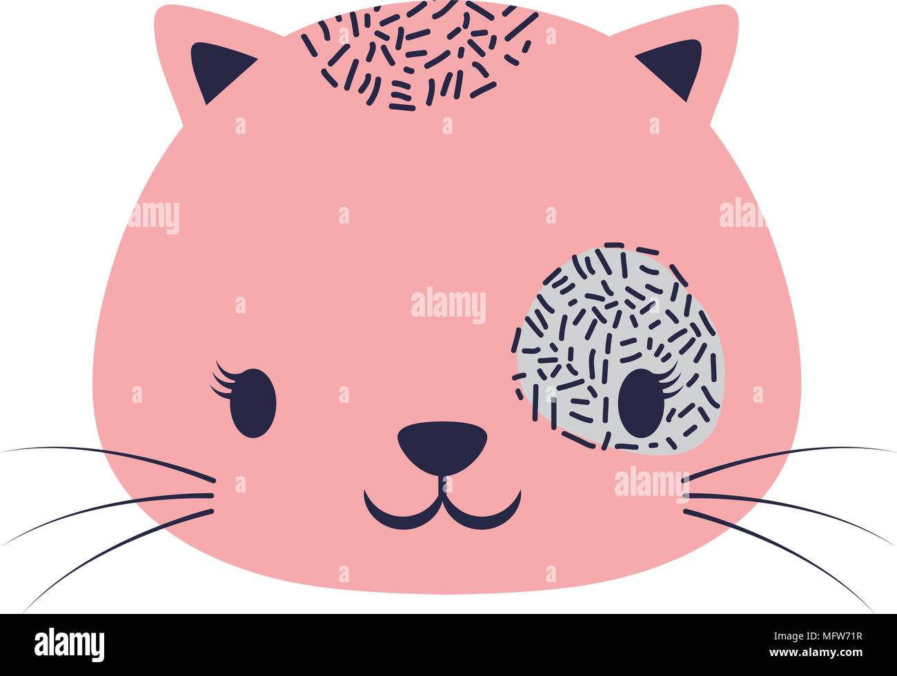 cute cat icon over white background, colorful design. vector ...