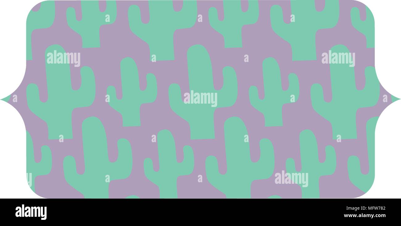 decorative banner with cactus plant design over white background ...