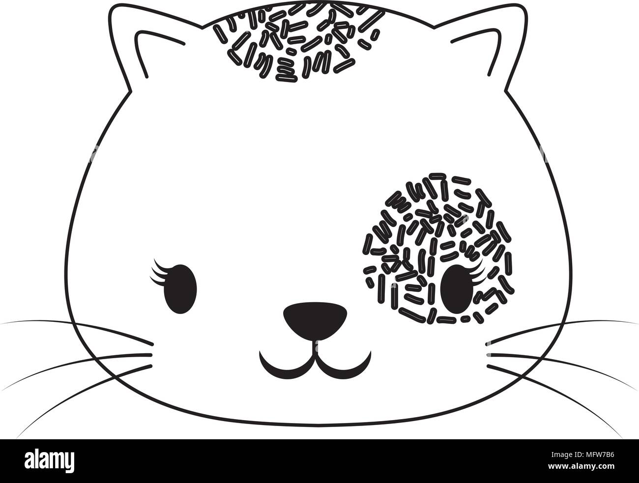 Cute Cat Icon Over White Background Vector Illustration Stock Vector