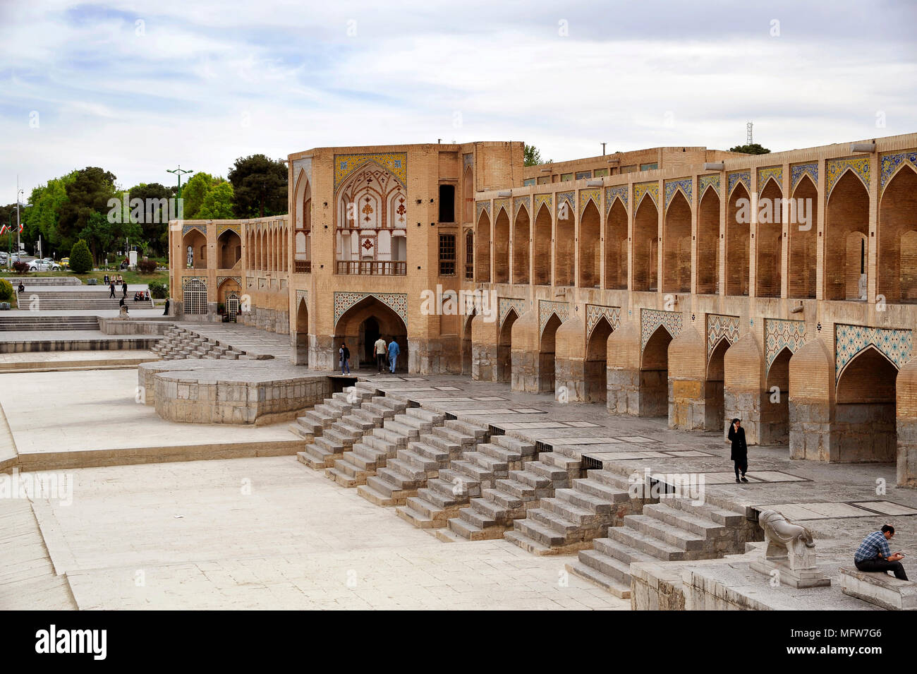 The Khaju Bridge, one of the eleven bridges in Esfahan - Iran. It was ...