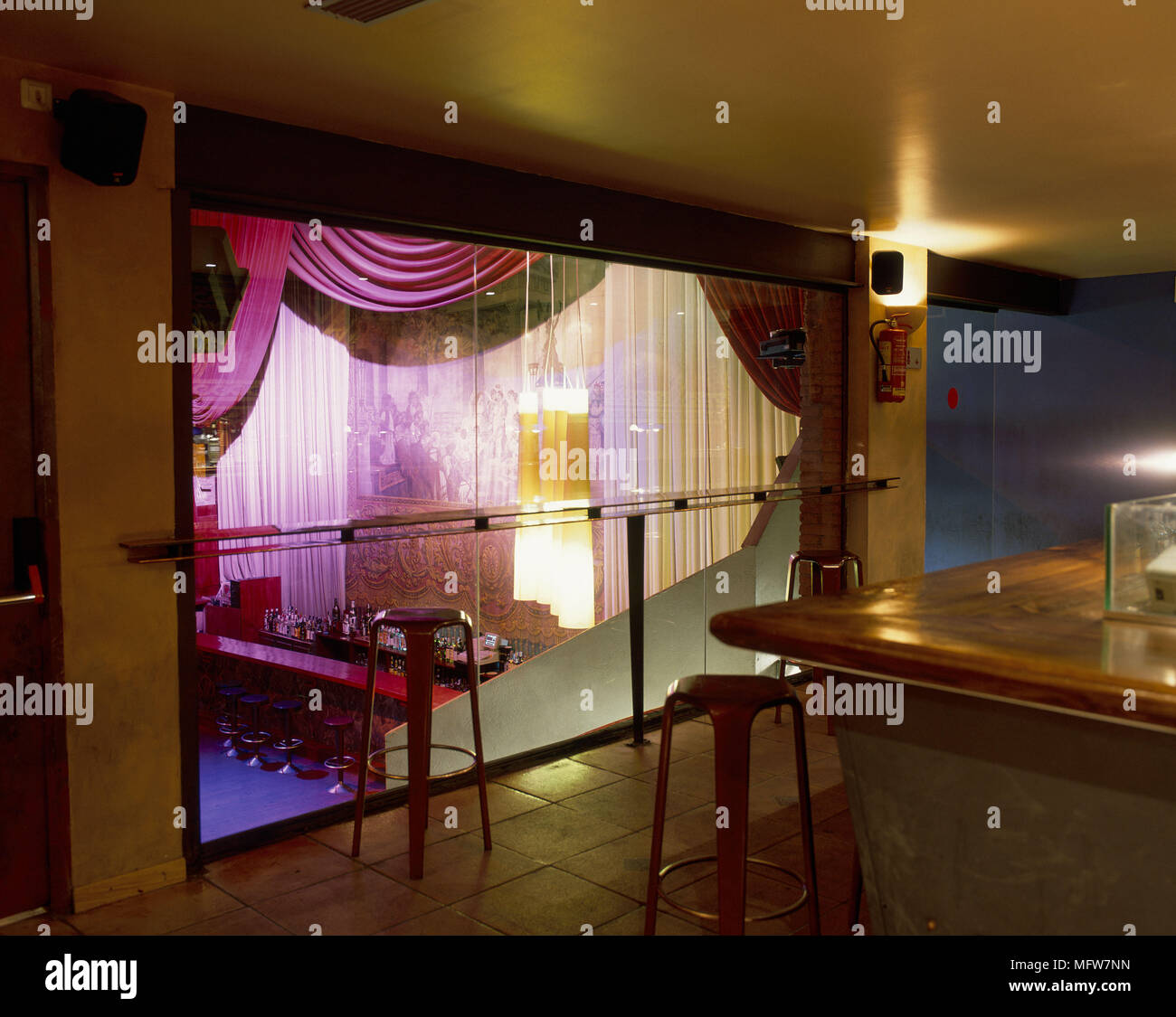 Bar counter with ambient lighting Stock Photo - Alamy