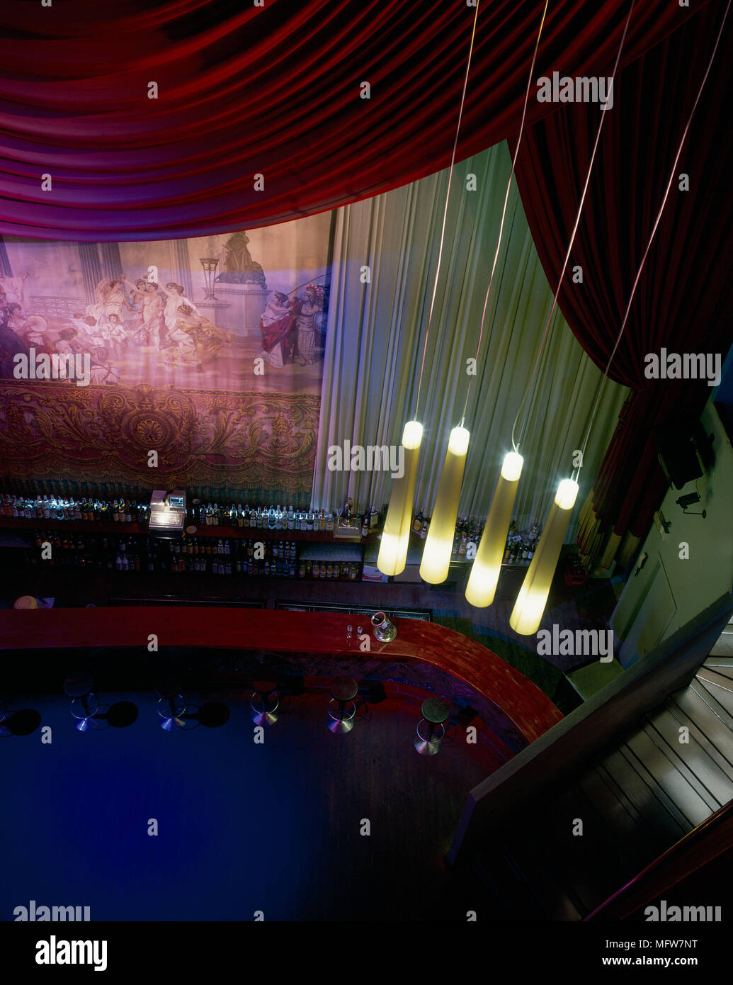 Bar counter with ambient lighting Stock Photo - Alamy