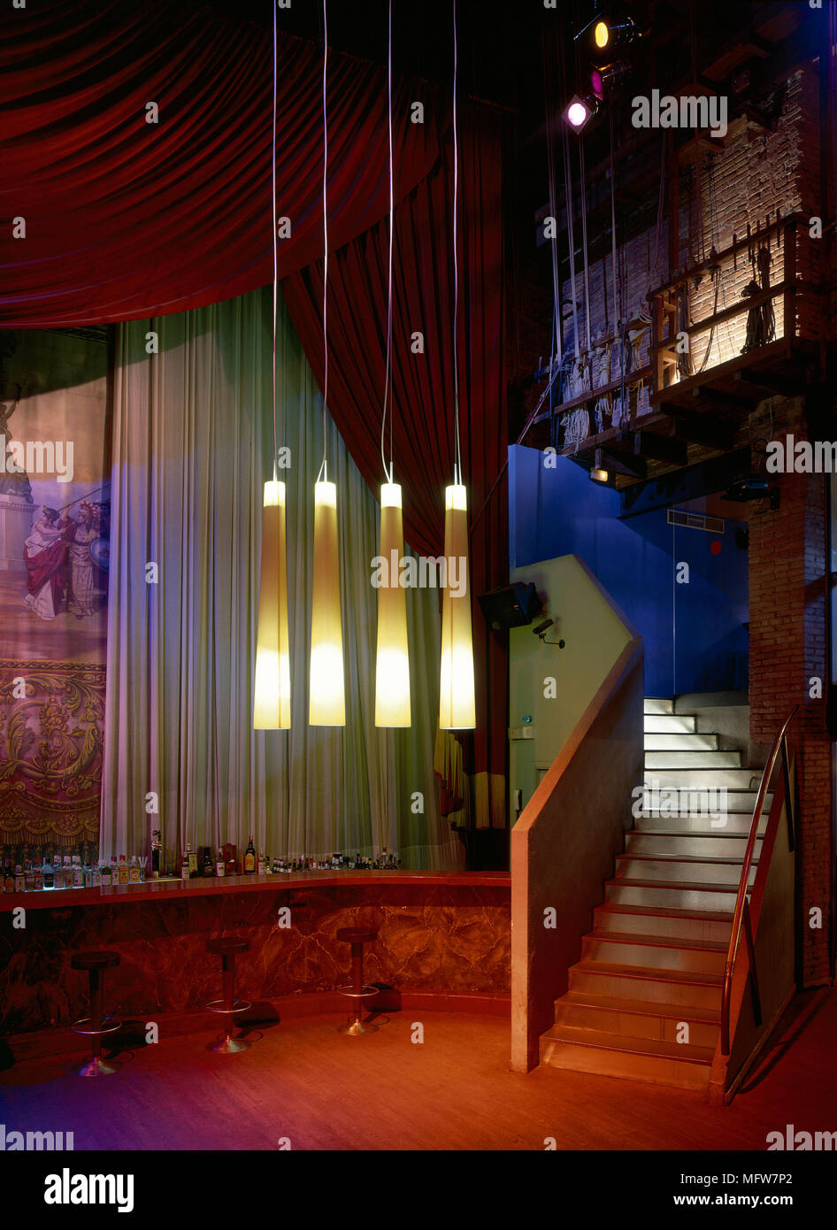 Bar counter with ambient lighting Stock Photo - Alamy