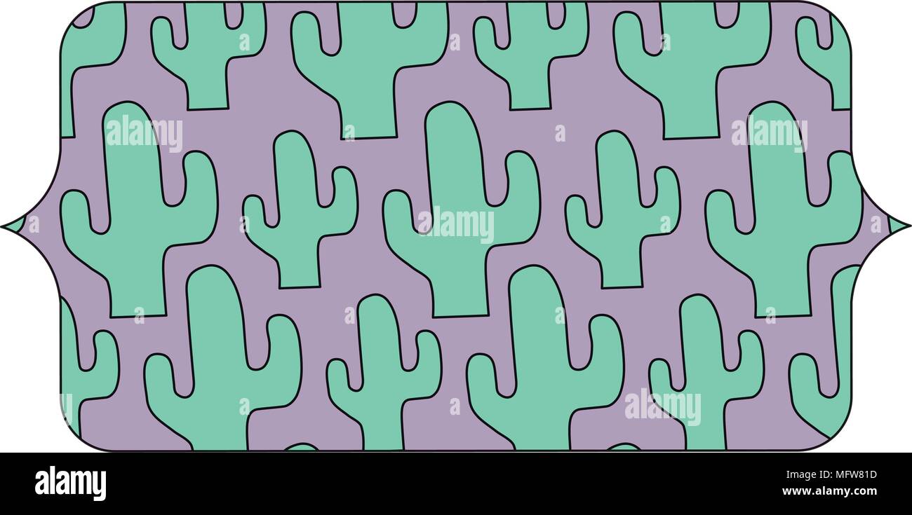 decorative banner with cactus plant design over white background ...