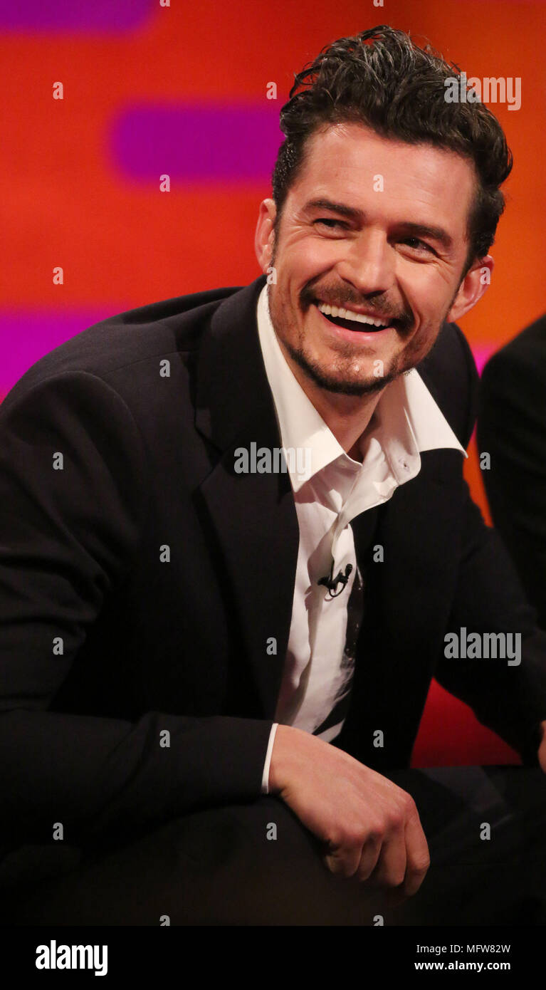 Orlando Bloom during filming for the Graham Norton Show at BBC ...