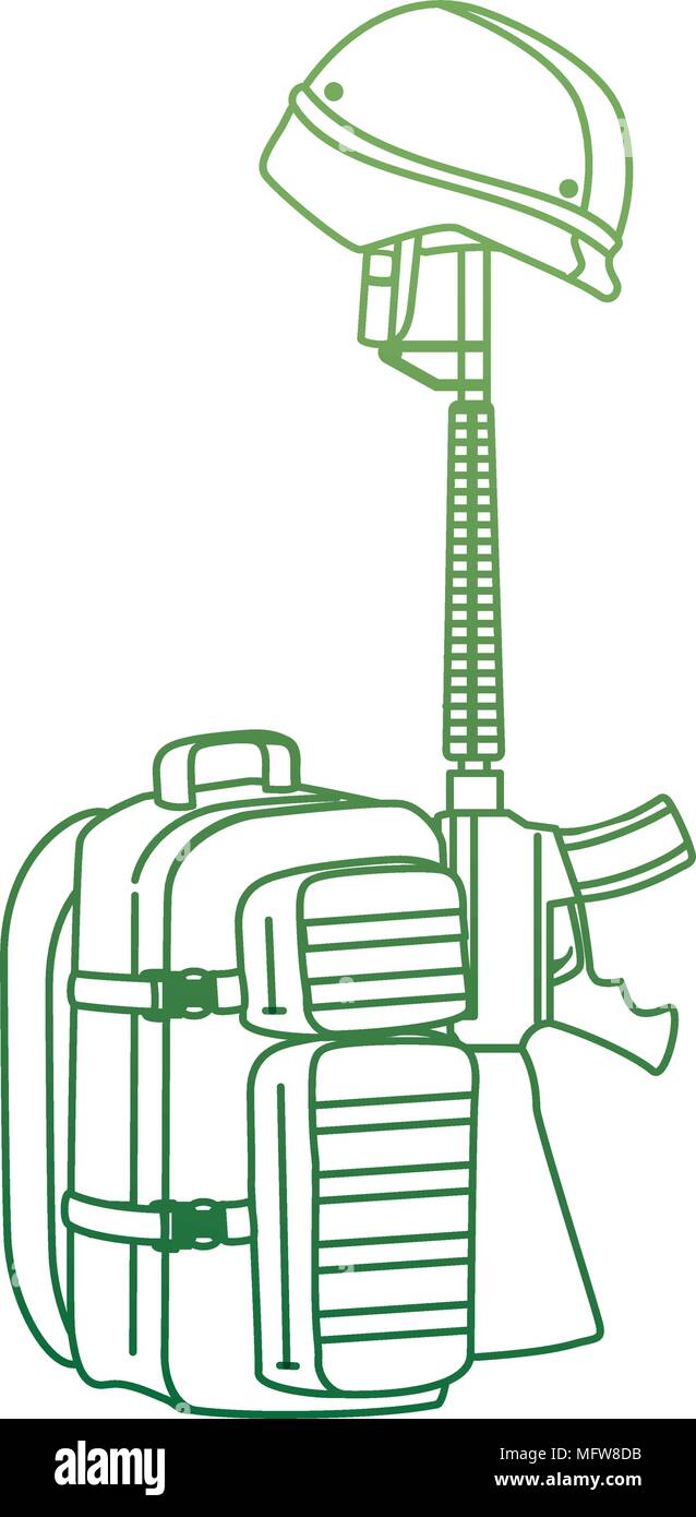 military bag with rifle and helmet Stock Vector Image & Art - Alamy