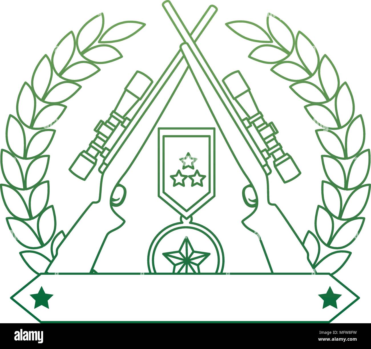 sniper rifles crossed with wreath and medal Stock Vector Image & Art ...