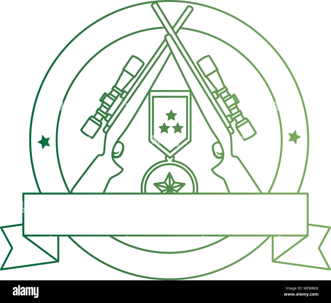 sniper rifles with medal emblem Stock Vector Image & Art - Alamy
