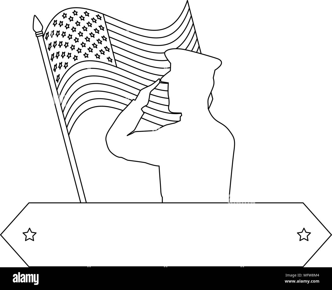 Usa flag army man Black and White Stock Photos & Images - Alamy