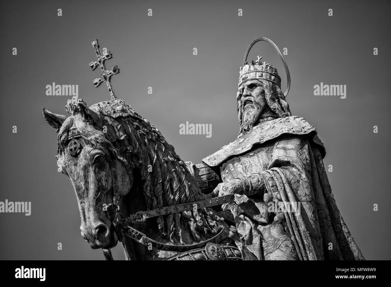 Sculputre of St Stephan in Budapest Stock Photo - Alamy