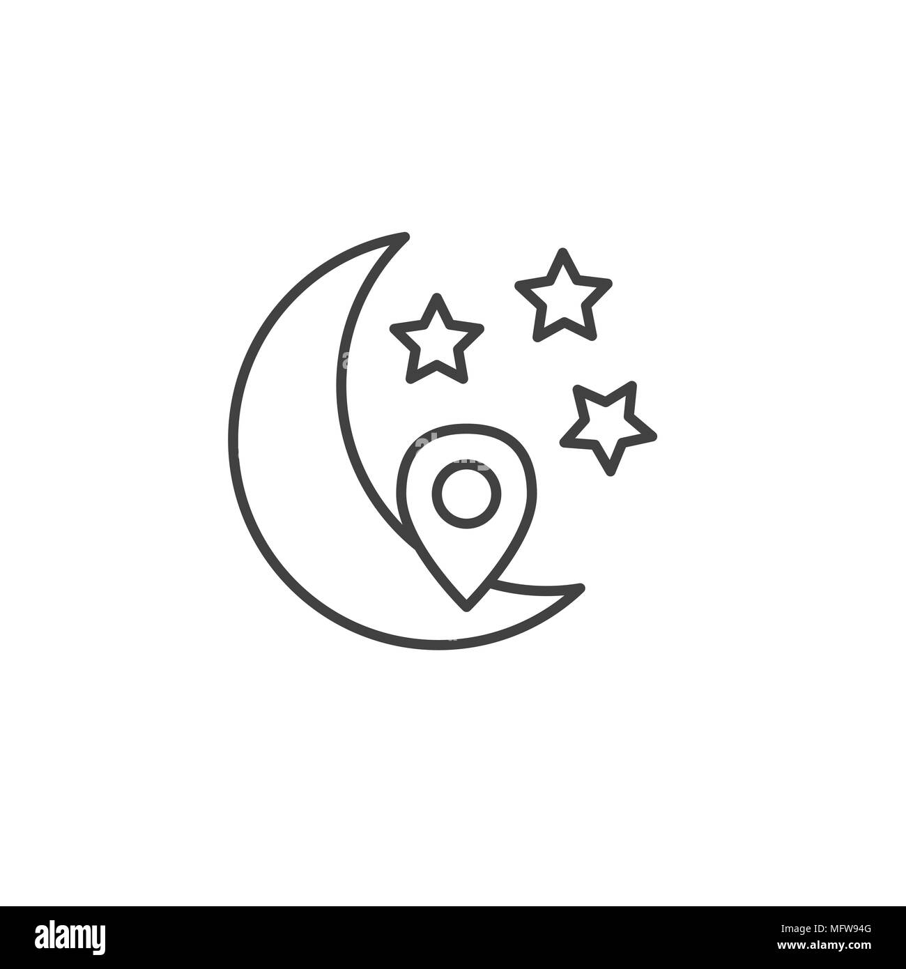 Space Travel icon w Moon & Stars - Tourism to Outer Space - Exploration ...
