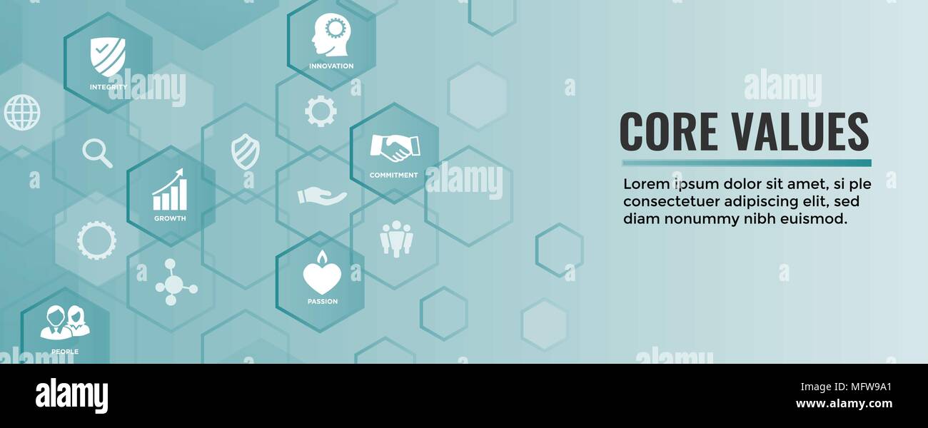 Core Values Outline Icon with person and collaborating / thinking ideas ...