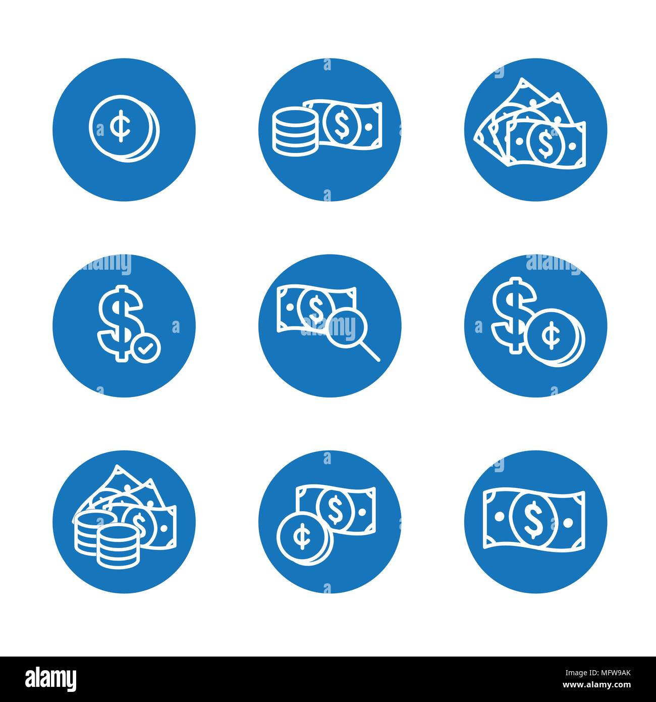 Currency Circulation or money exchange rate icon w dollar bill Stock ...