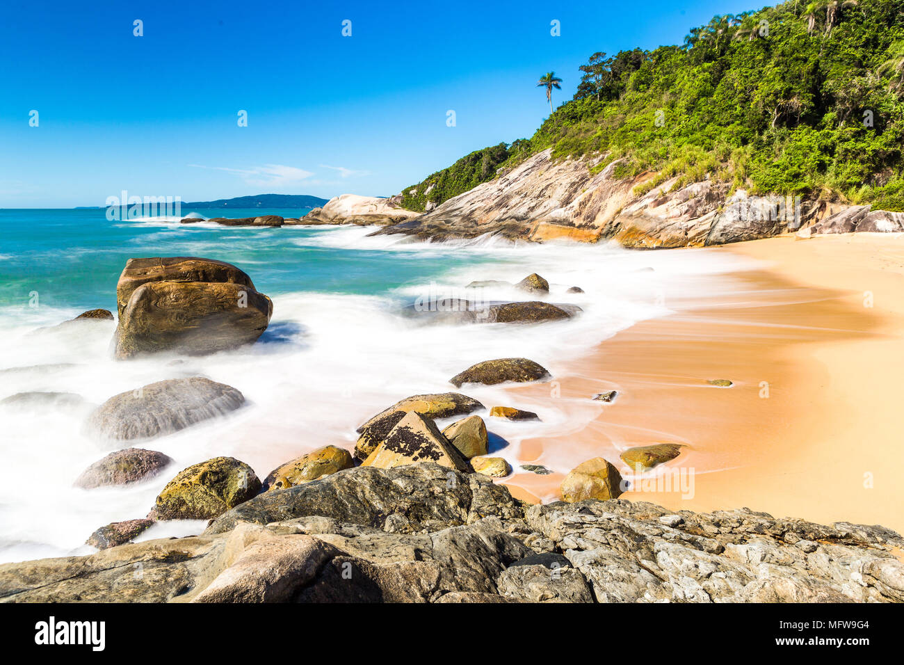 Beach in Balneario Camboriu, Santa Catarina, Brazil. Estaleirinho Beach ...