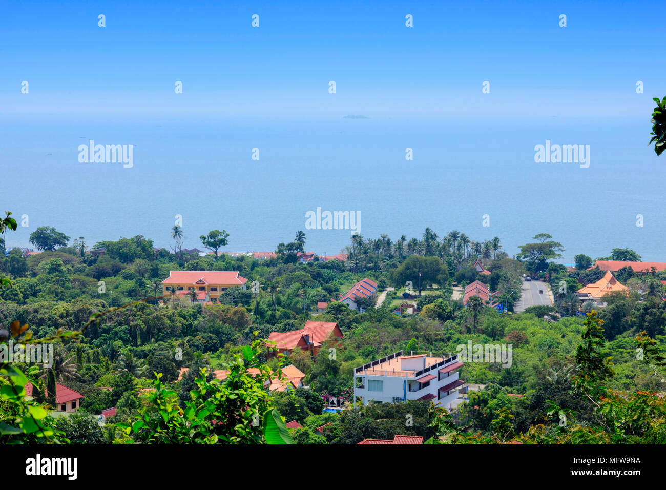 View over the village of Kep in Kampot province, Cambodia from Kep ...
