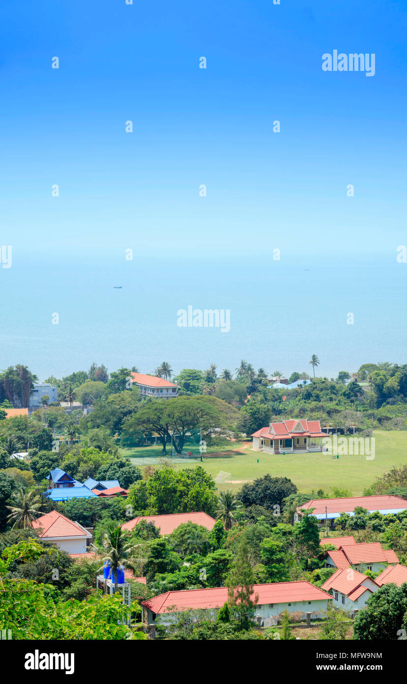 View over the village of Kep in Kampot province, Cambodia from Kep ...