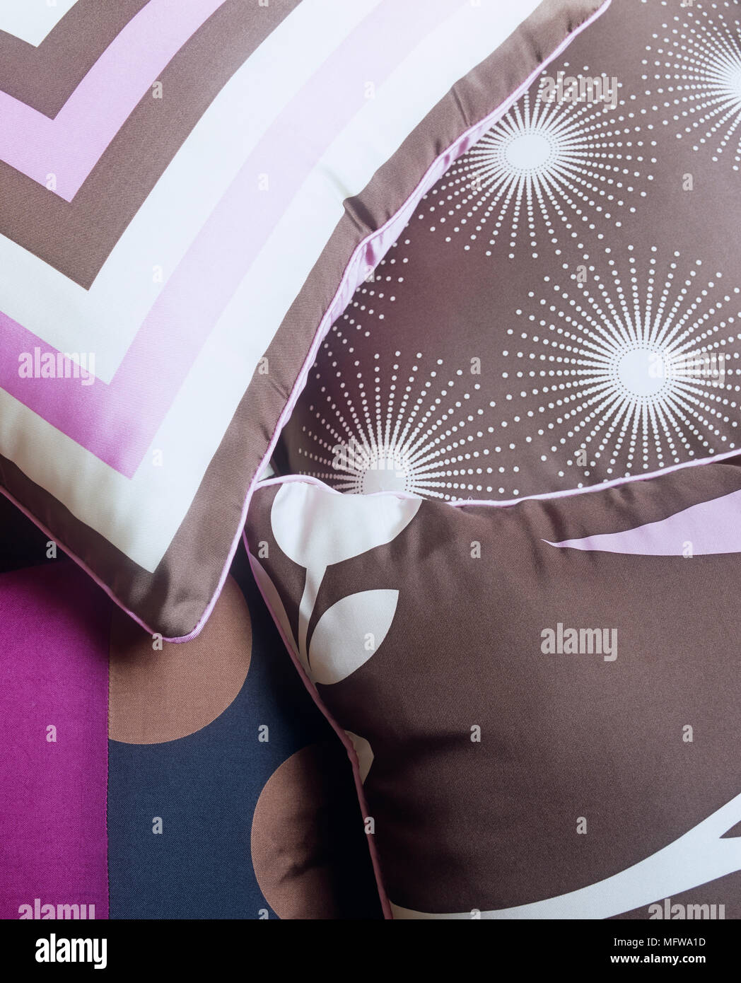 Patterned fabric cushions hi-res stock photography and images - Alamy