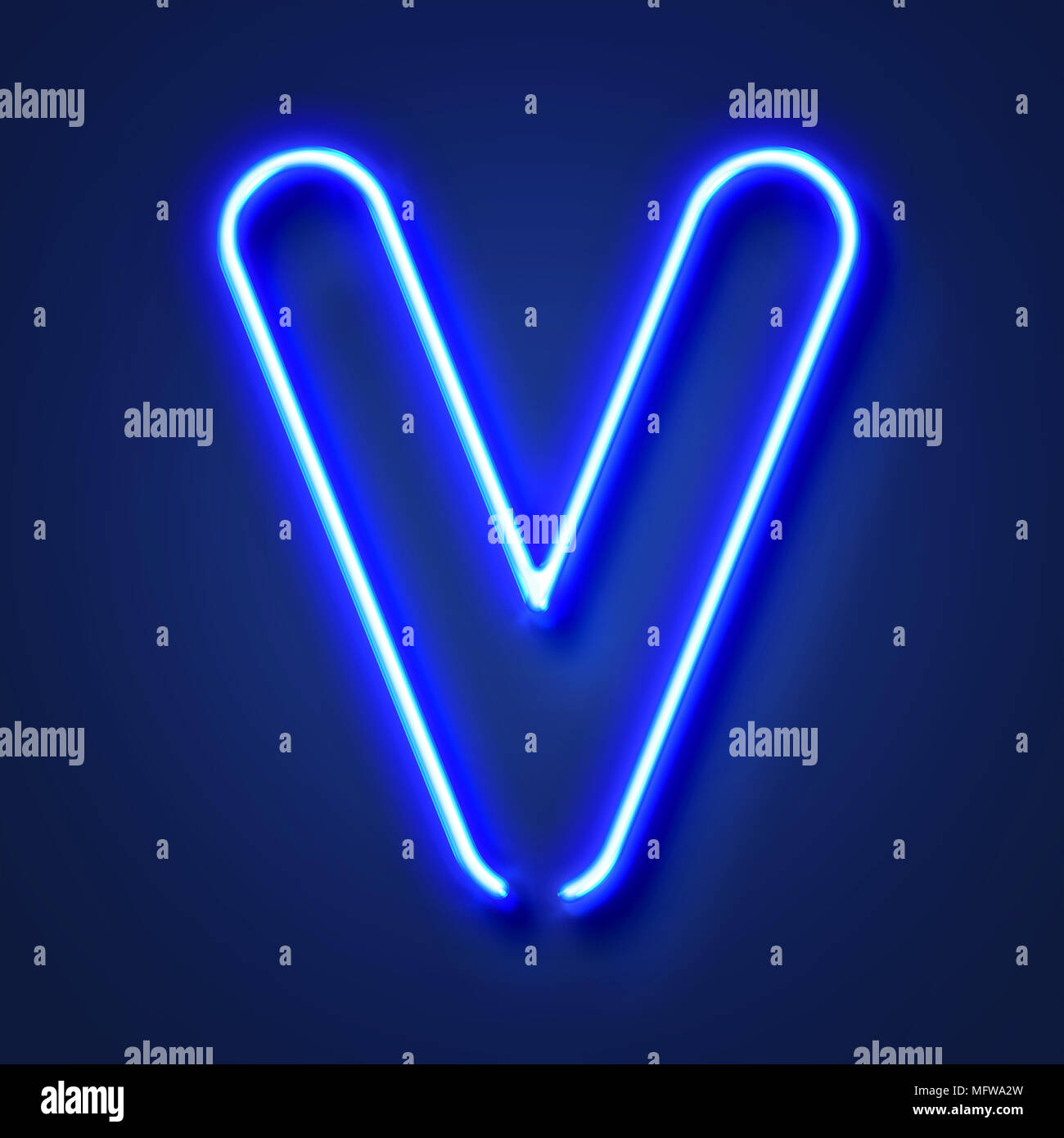 Neon Letter V
