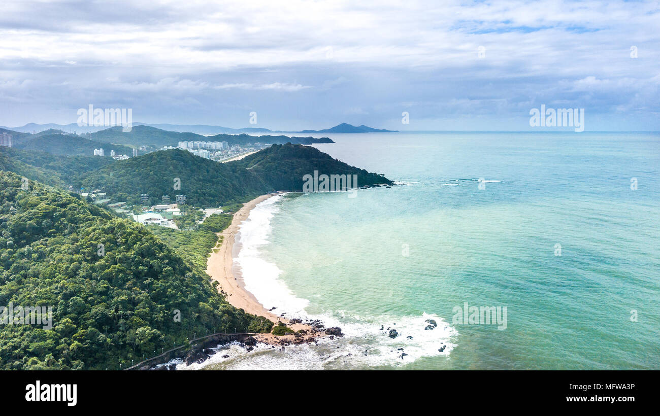 Balneario Camboriu, Santa Catarina, Brazil. Aerial view of the beach of ...