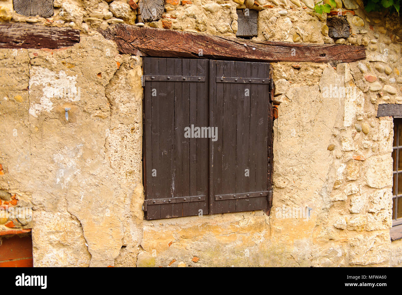 Medieval architecture of Perouges, France, a walled town, a popular ...