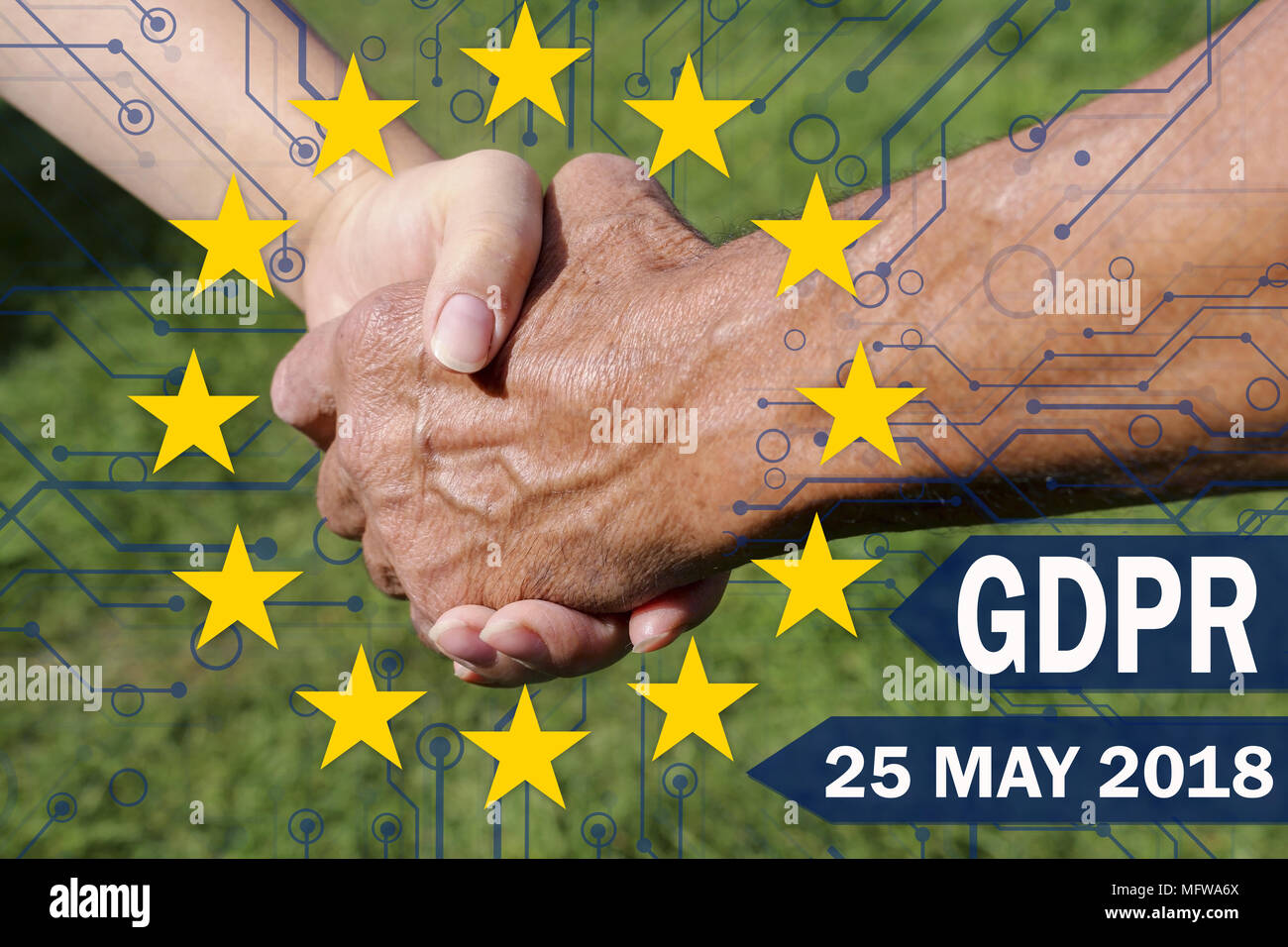 GDPR the background of handshake of businessmen.Business concept ...