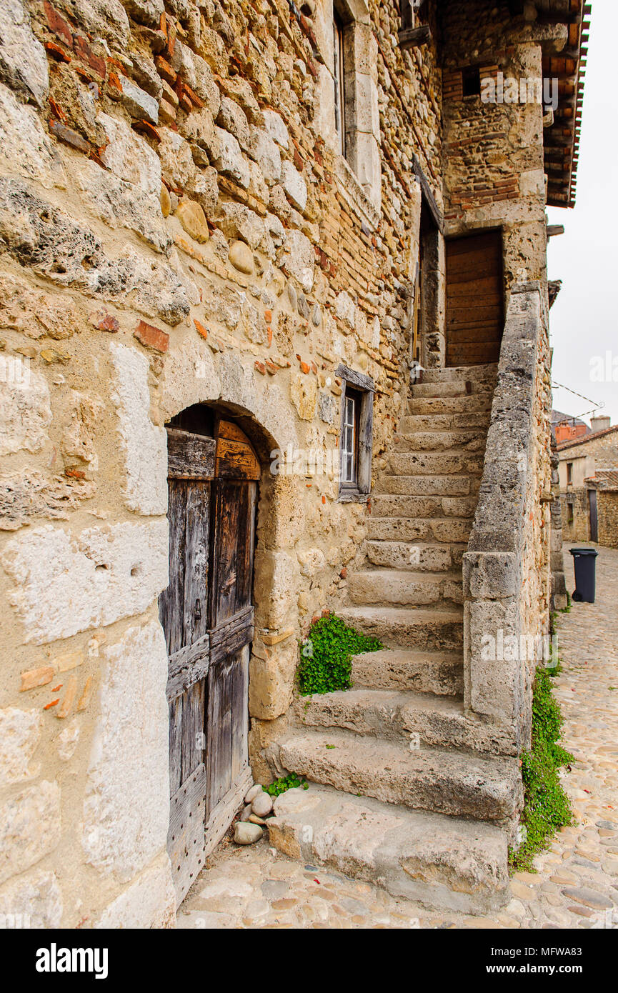Old house of Perouges, France, a medieval walled town, a popular ...