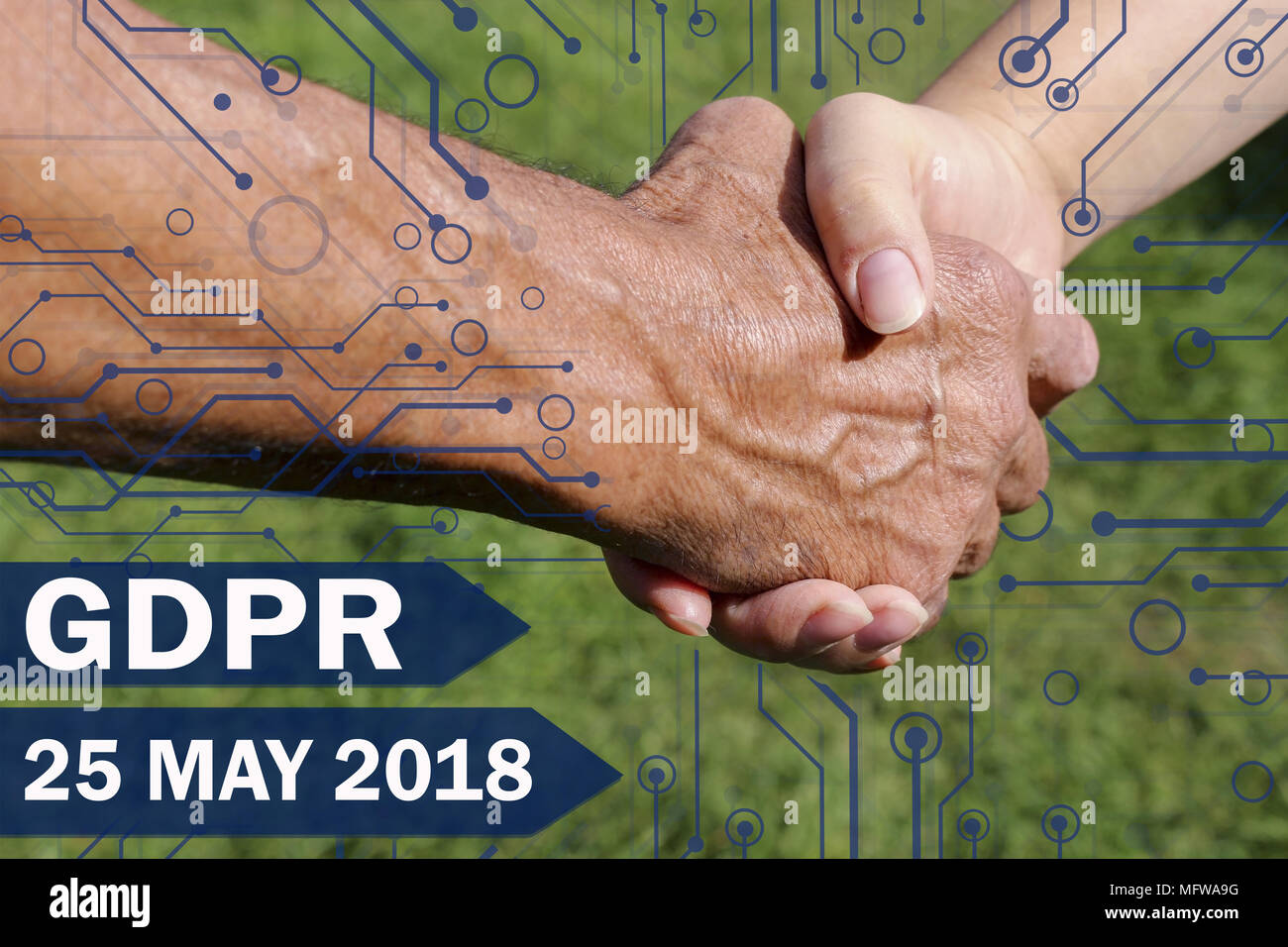 GDPR the background of handshake of businessmen.Concept General Data ...