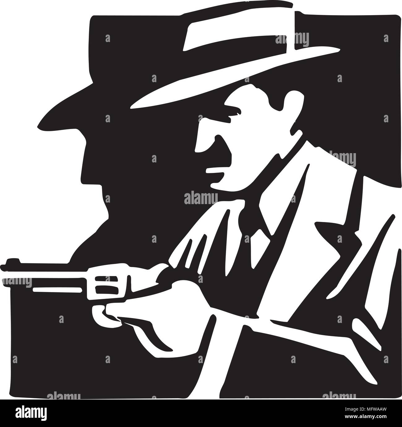 Mobster - Retro Clipart Illustration Stock Vector Image & Art - Alamy