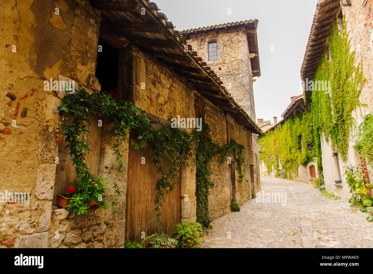 Perouges, France, a medieval walled town, a popular touristic ...