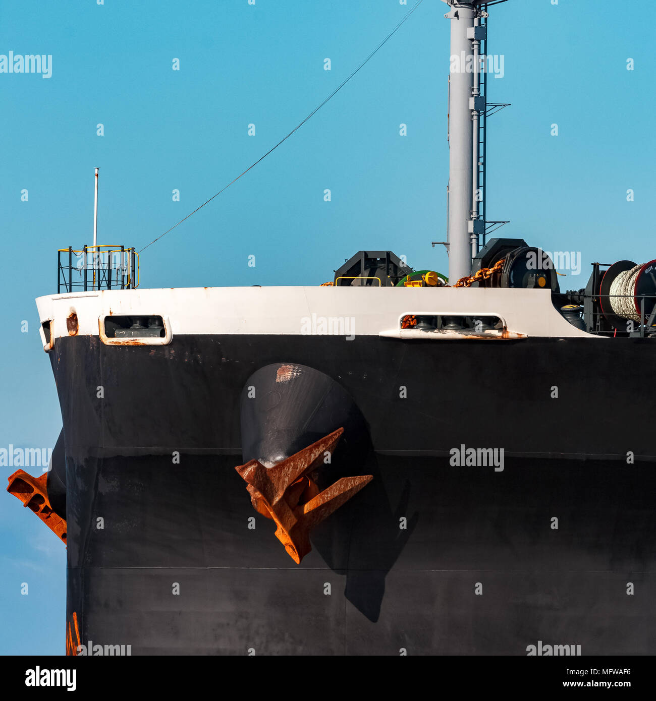 Black bulker ship. Logistics and merchandise transportations Stock ...