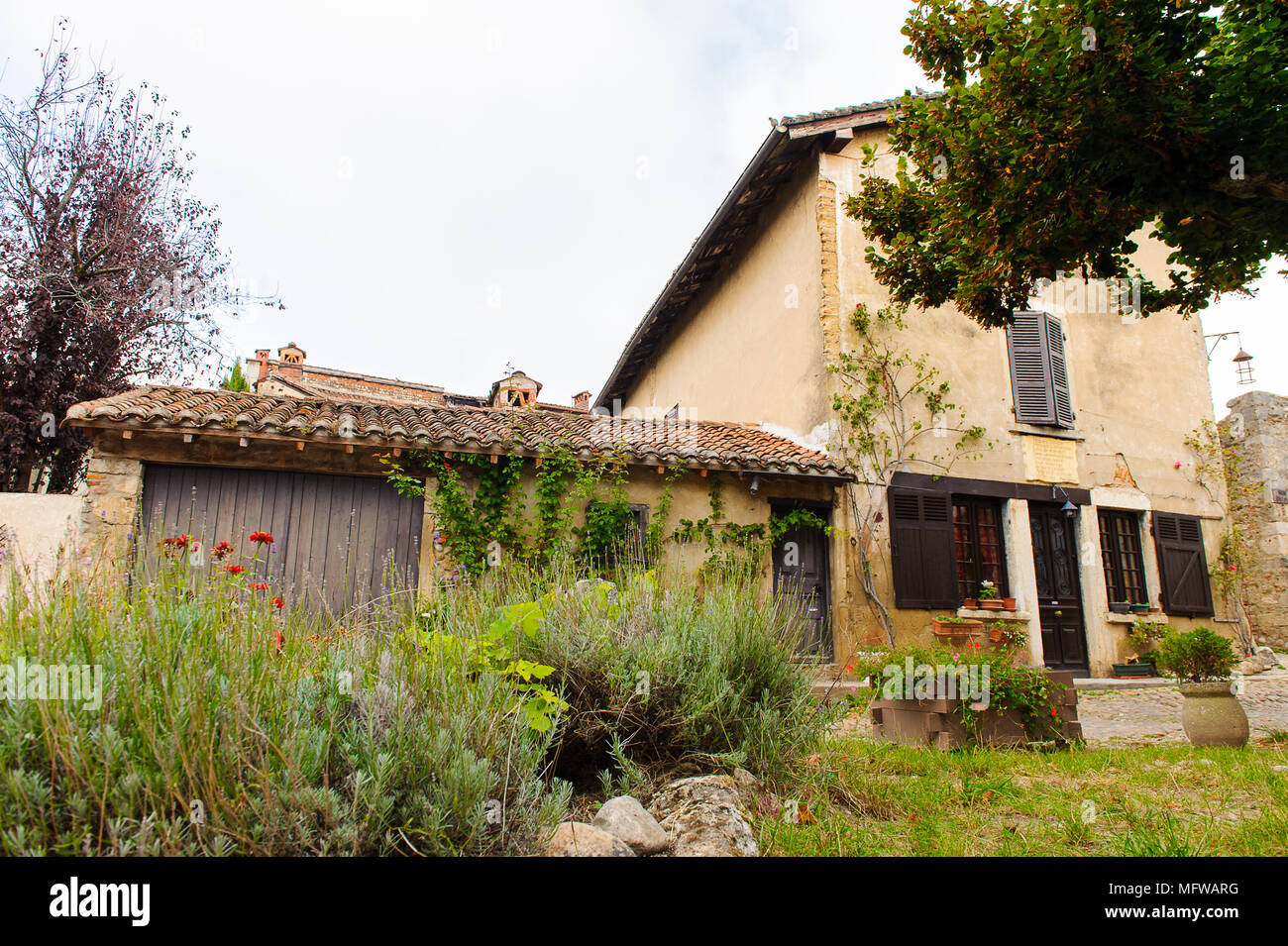 Perouges, France, a medieval walled town, a popular touristic ...